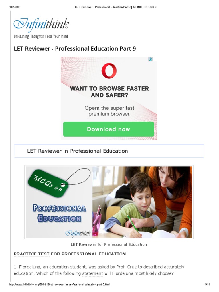 LET Reviewer: Professional Education 9 | PDF | Teachers | Curriculum