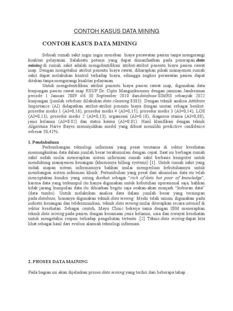 Contoh Kasus Data Mining | PDF