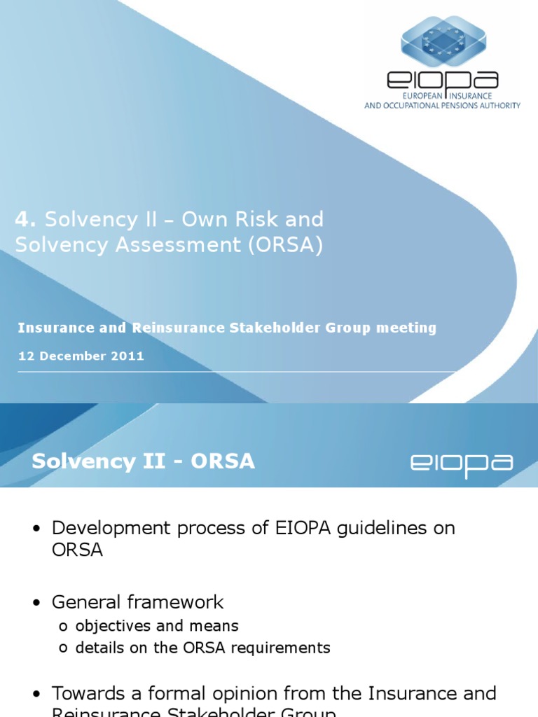 Solvency II: ORSA Guidelines Review | PDF | Leadership | Economies