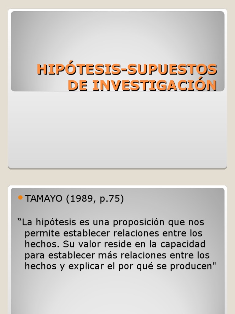 Hipótesis-supuestos de Investigación | Hipótesis | Teoría