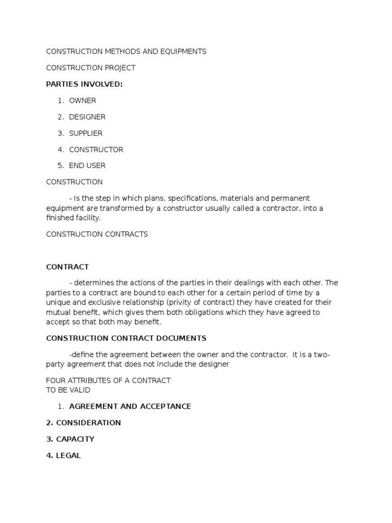 Construction Methods and Equipment | PDF | Business | Economies