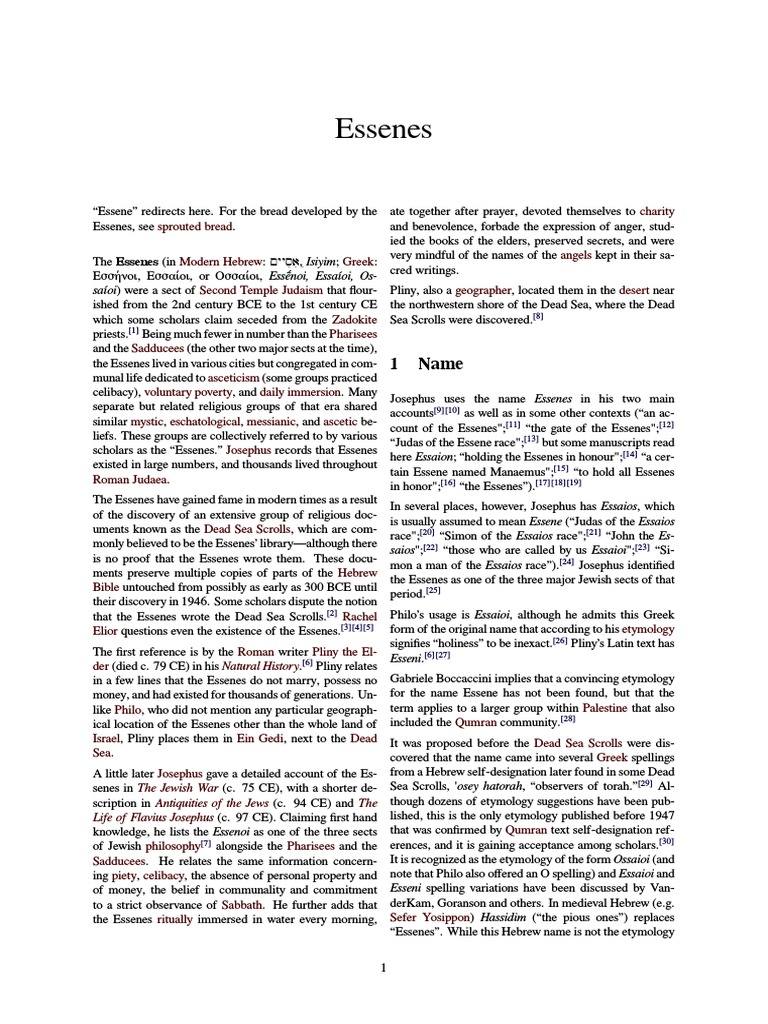 Essenes | PDF | Jews And Judaism | Jewish Religious Movements