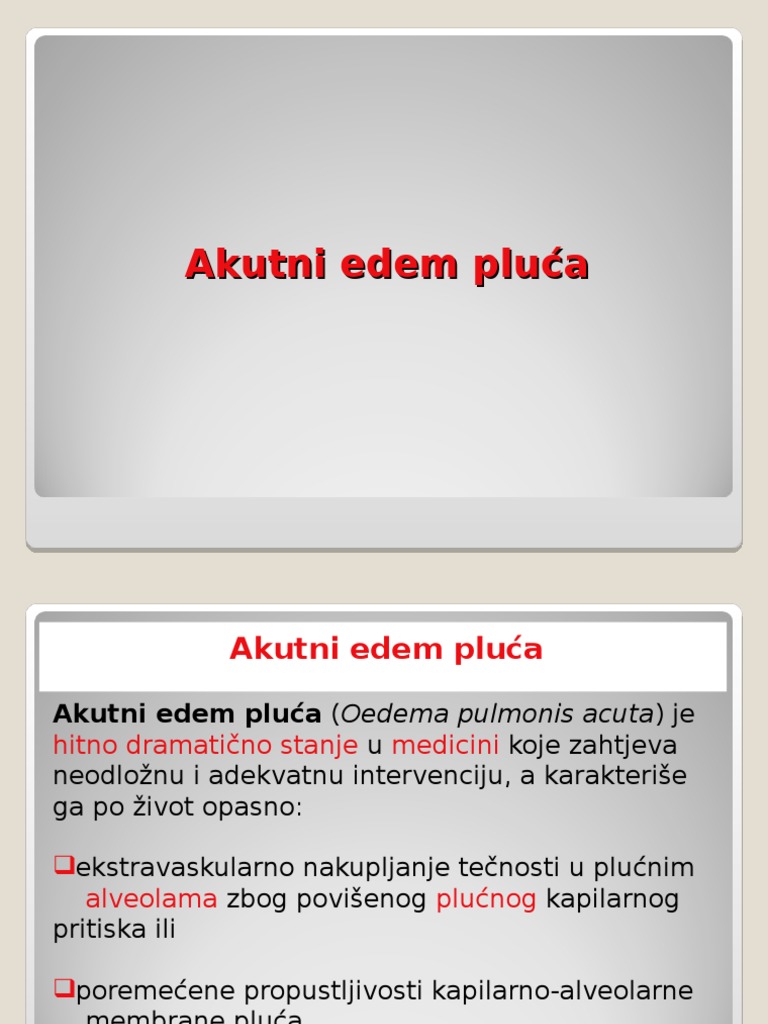 Predavanje - Akutni Edem Pluća | PDF