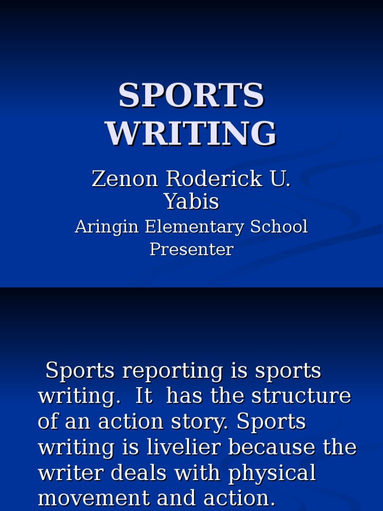 Sports Writing (Division Training) | PDF | Student Sport | Sports