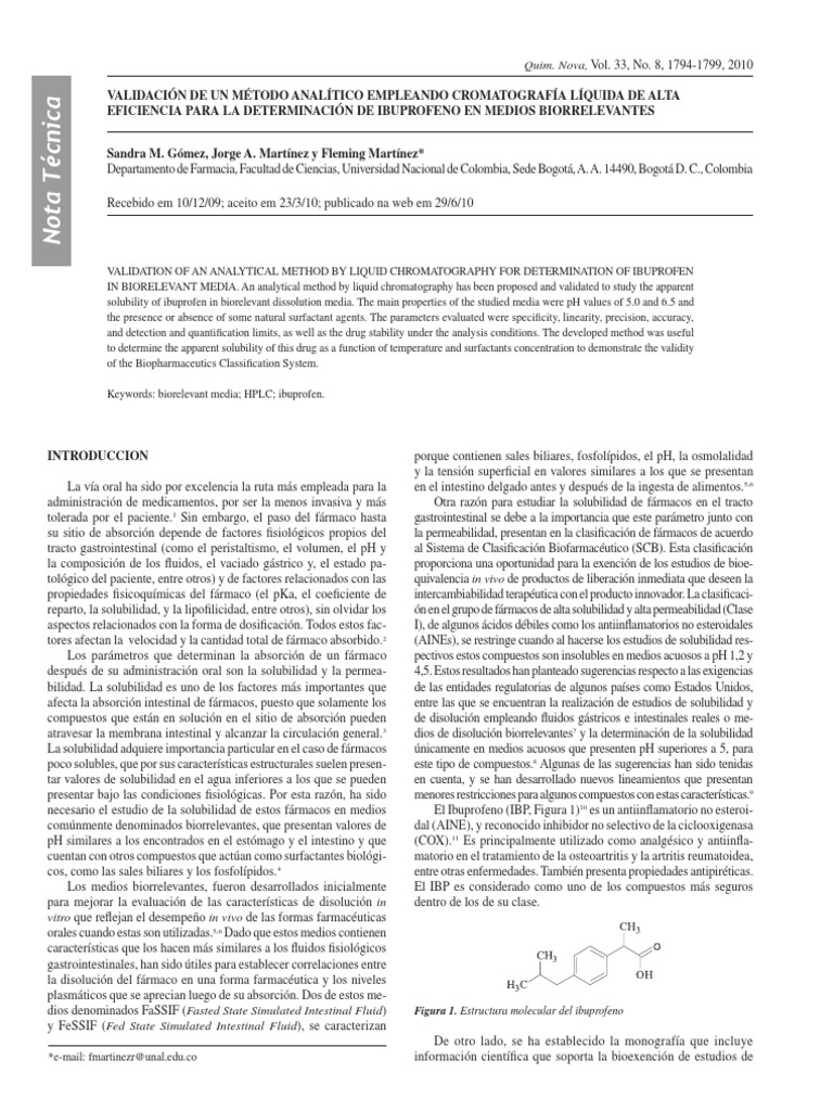 Determinación de Ibuprofeno | PDF | Medicamentos con receta | Droga anti-inflamatoria libre de ...