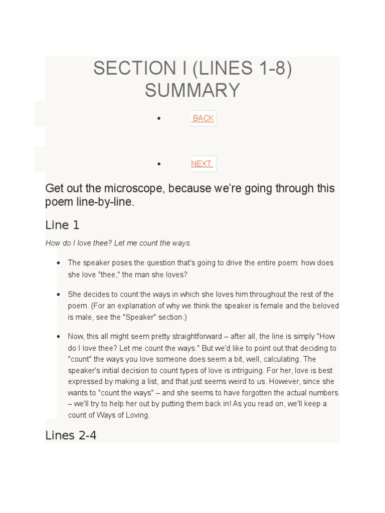 How Do I Love Thee Summary | PDF | Love