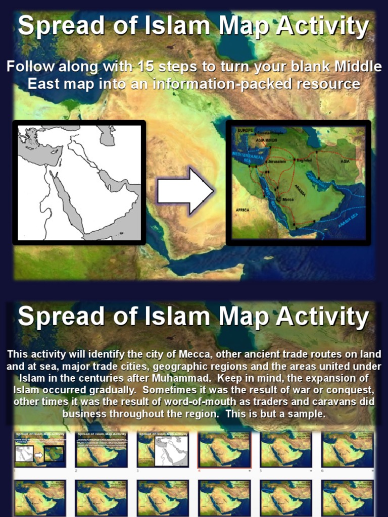 Spread of Islam Map Activity PDF | PDF | Mecca | Arabian Peninsula