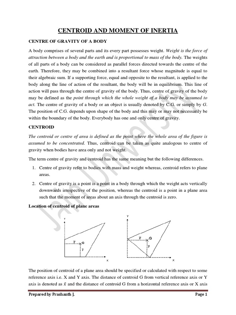 Unit 8 Centroid and Moment of Inertia | PDF | Center Of Mass | Force