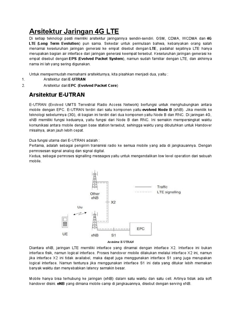 Arsitektur Jaringan 4G LTE | PDF