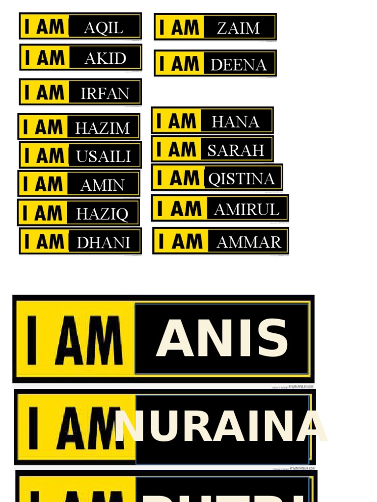 W I Am Nametag | PDF