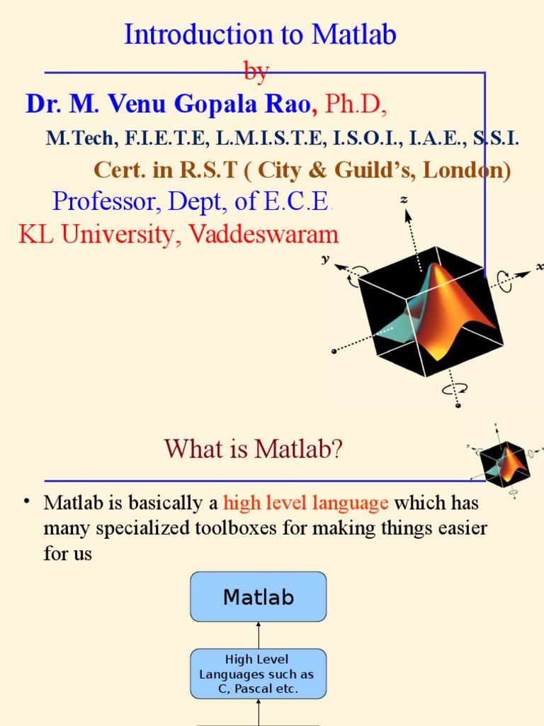 476 56518 MVGR Matlab Tutorial | PDF | Matlab | Matrix (Mathematics)