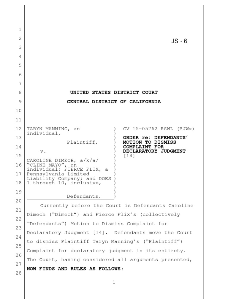 Manning v. Dimech Aka Cline Mayo - Declaratory Judgment Opinion PDF ...