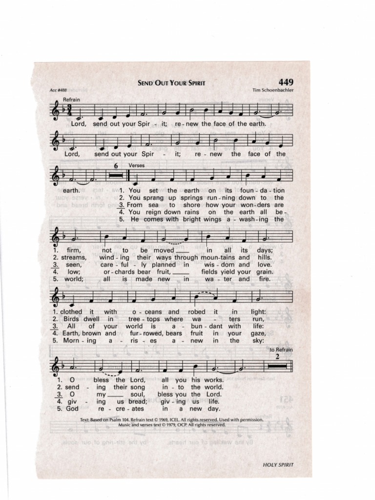 (Lord) Send Out Your Spirit - Schoenbachler | PDF | Christian Worship ...