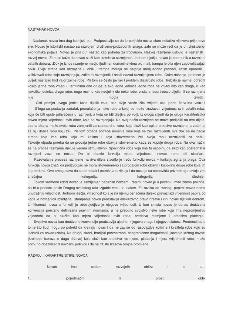 Nastanak Novca | PDF