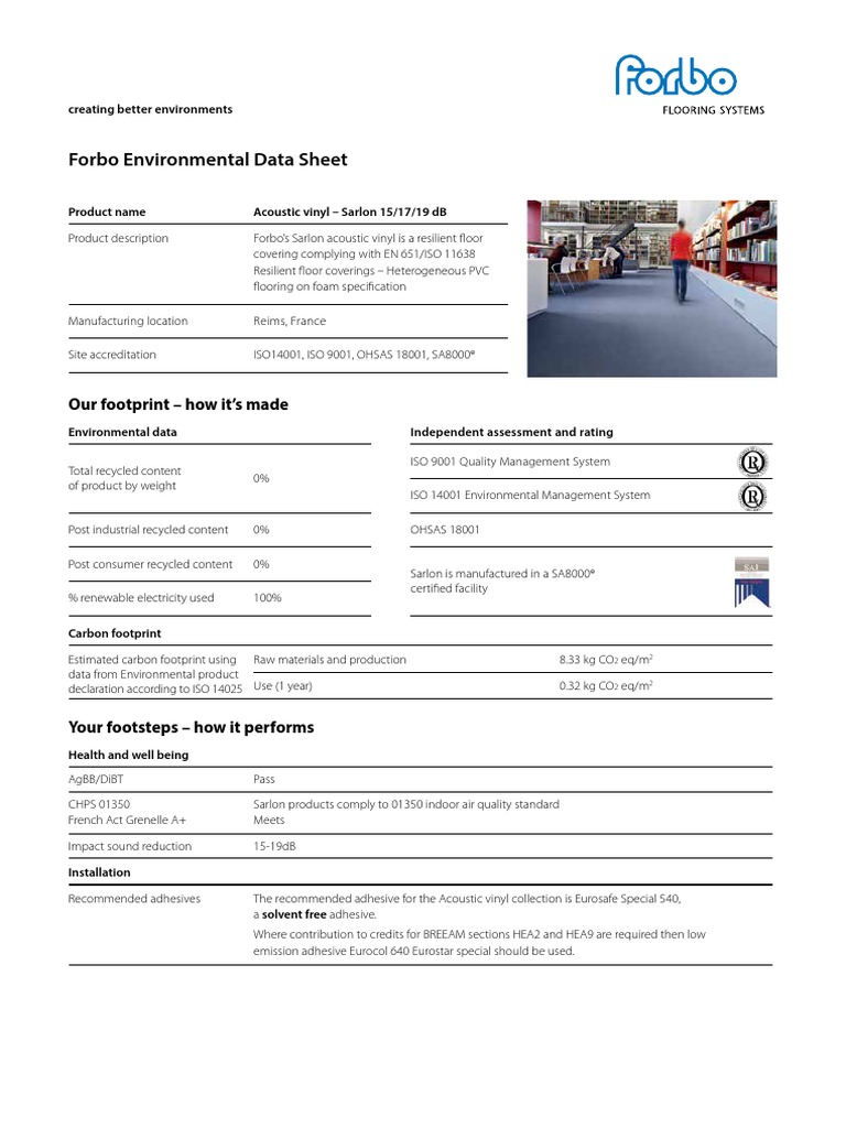 Forbo Acoustic Vinyl Environmental Datasheet Aug 2015 UK | PDF ...