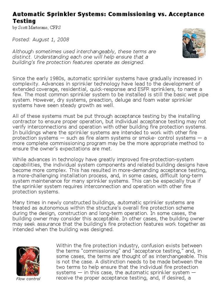 AFSS-Commissioning & Testing.. | PDF | Fire Sprinkler System | Fire ...