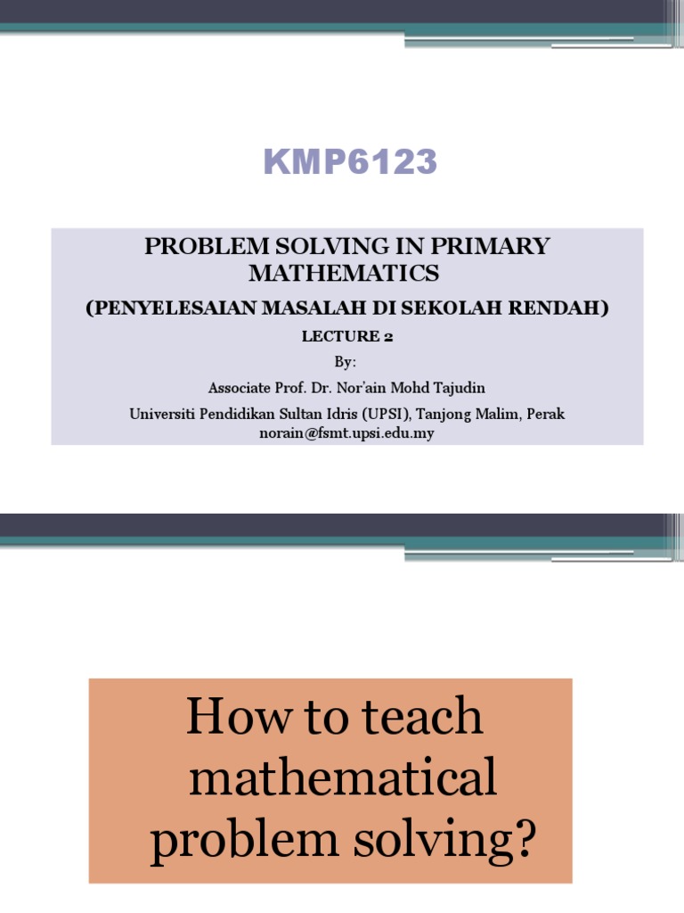 Teaching Problem Solving in Math | PDF | Career & Growth | Wellness