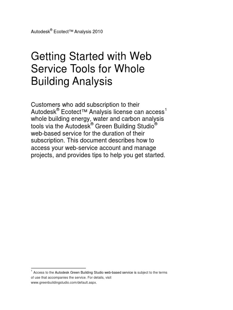 Getting Started With Green Building Studio Web Service Final | PDF ...