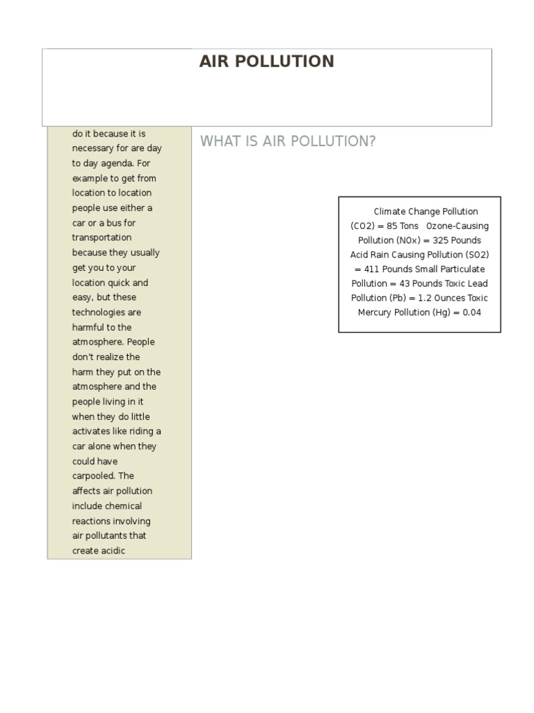 What Is Air Pollution? | PDF | Atmosphere Of Earth | Air Pollution