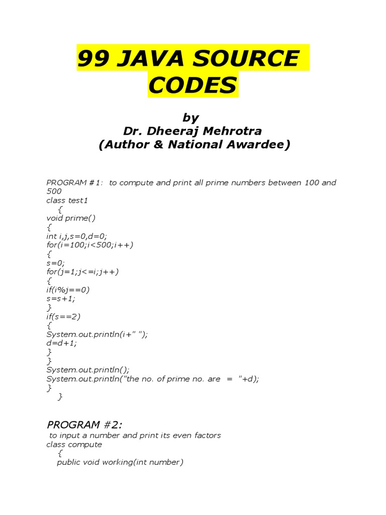 99 Java Source Codes Pdf String Computer Science Array Data 3894