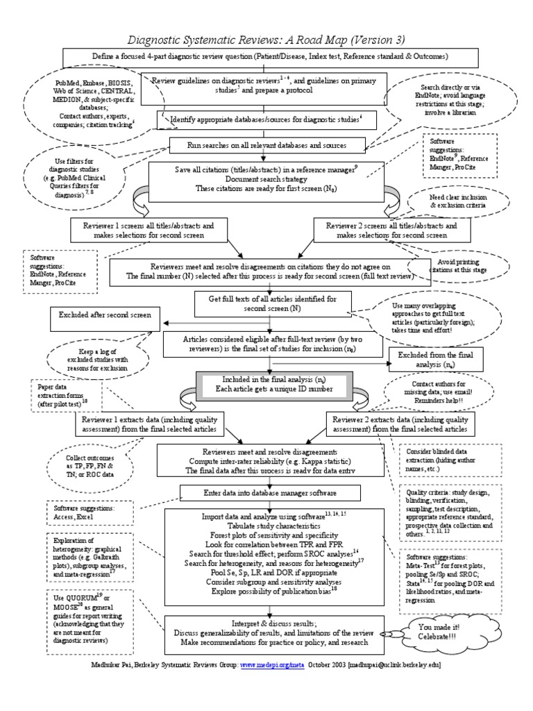 Diagnostic Systematic Reviews Road Map V3 | PDF | Systematic Review ...