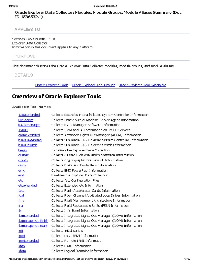 Oracle Explorer Data Modules | PDF | Oracle Corporation | Information ...
