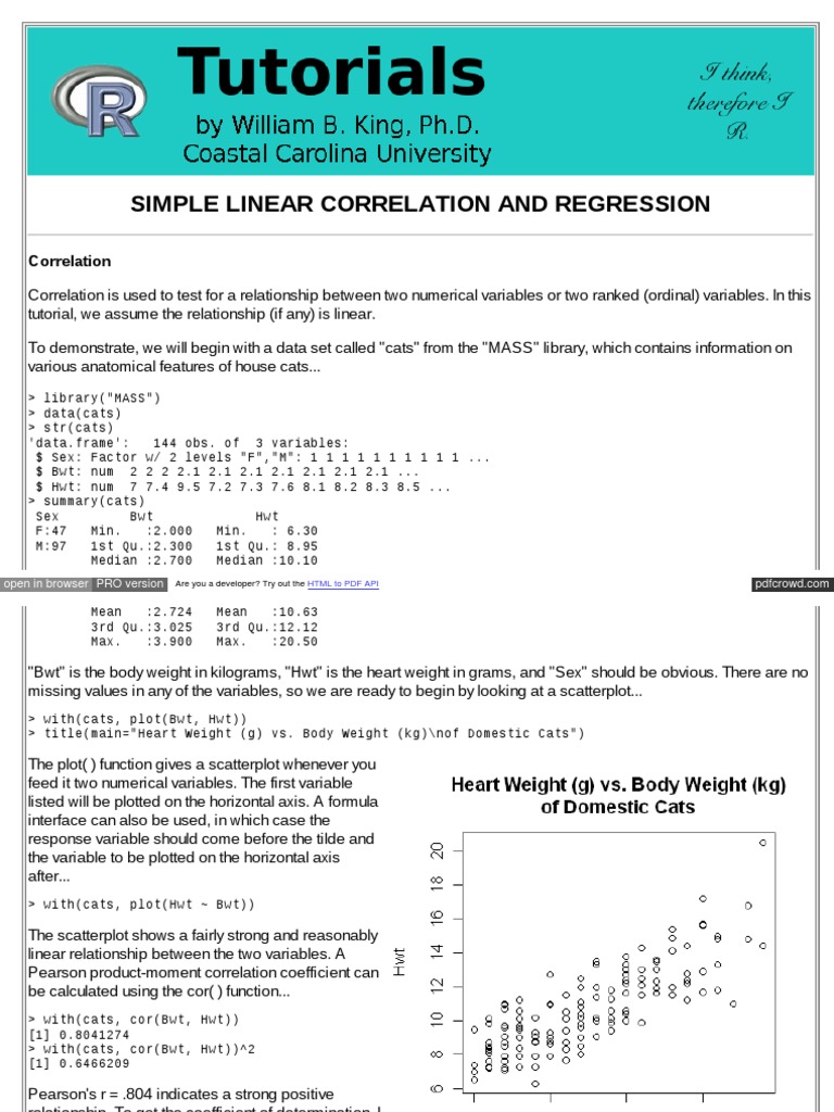 Ww2 Coastal Edu Kingw Statistics R Tutorials Simplelinear HT | PDF ...