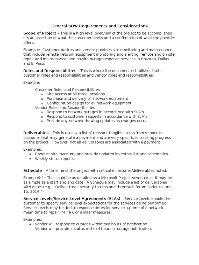 How To Write An Effective Statement of Work | PDF | Platform As A ...