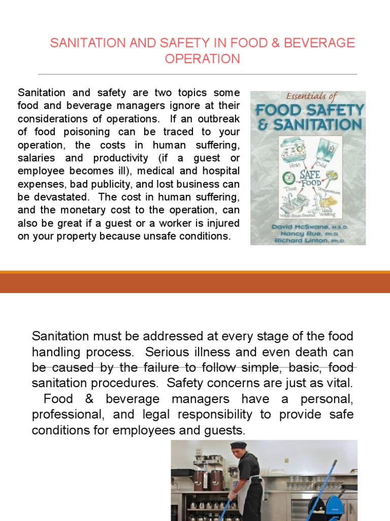 Sanitation and Safety in Food Operations | PDF | Restaurants | Foods