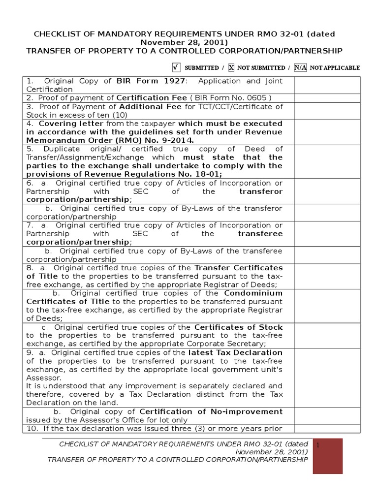 Required Document Checklist | PDF | Corporations | Stocks