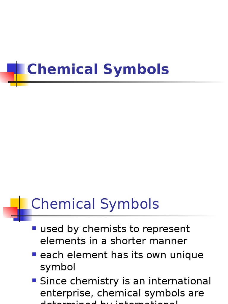 Chemical Symbols | PDF