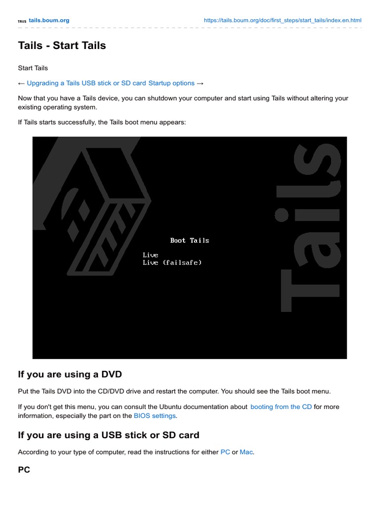 Tails - Start Tails | PDF | Booting | Bios