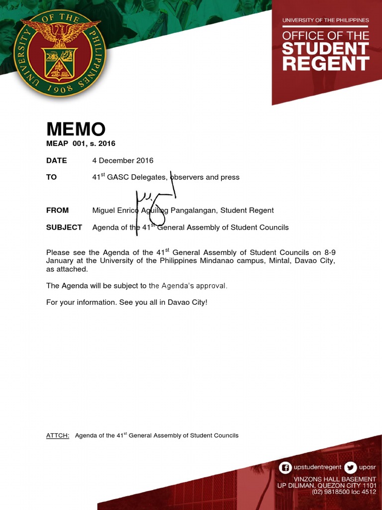 Memo MEAP 2016-001 | PDF | United Nations General Assembly | Government ...