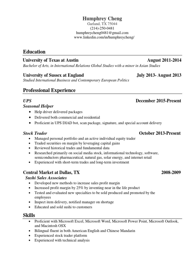 Humphrey Cheng Resume | PDF
