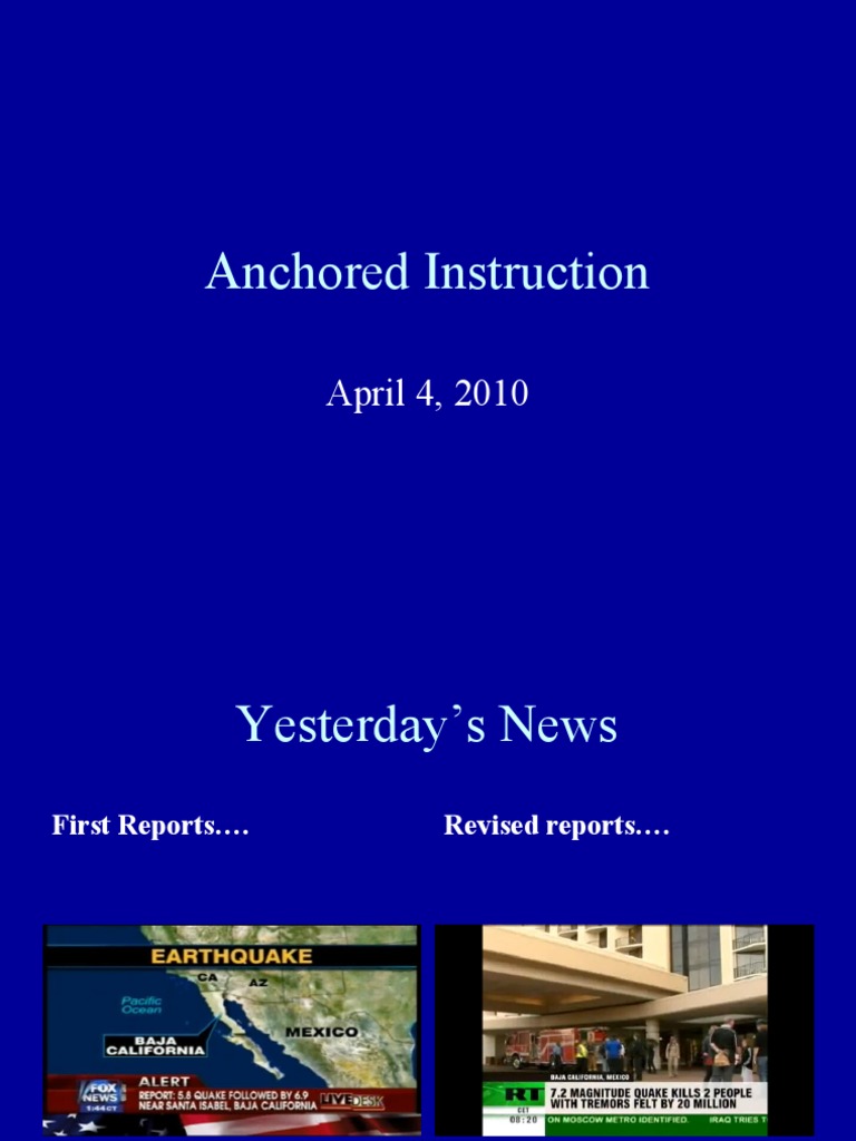 Anchored Instruction 2010 | PDF | Learning | Expert