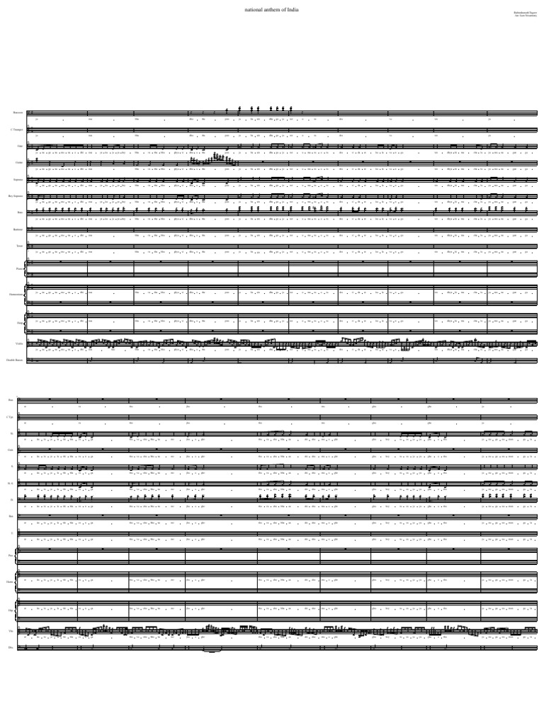 Indian National Anthem Lyrics | PDF | Singing | Musical Instruments