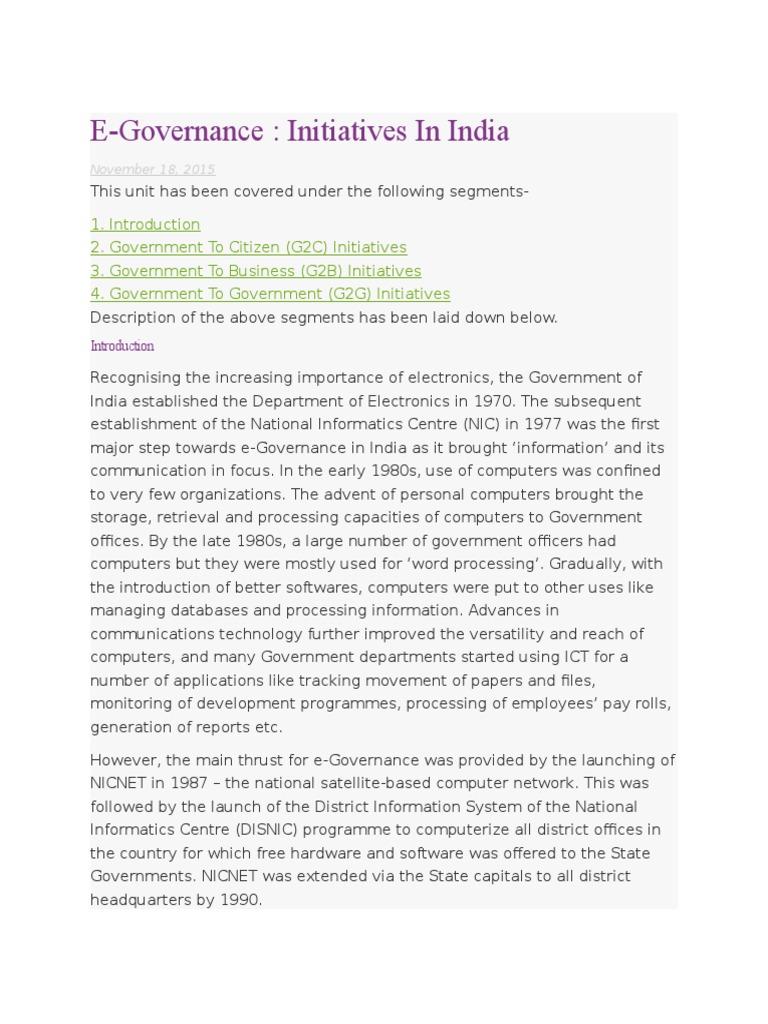 E-Gov in India | PDF | E Government | Mobile Phones