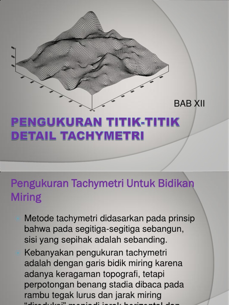 Pengukuran Detail dengan Tachymetri | PDF