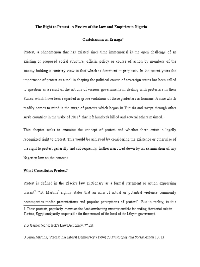 The Right To Protest | PDF | Demonstration (Protest) | Human Rights