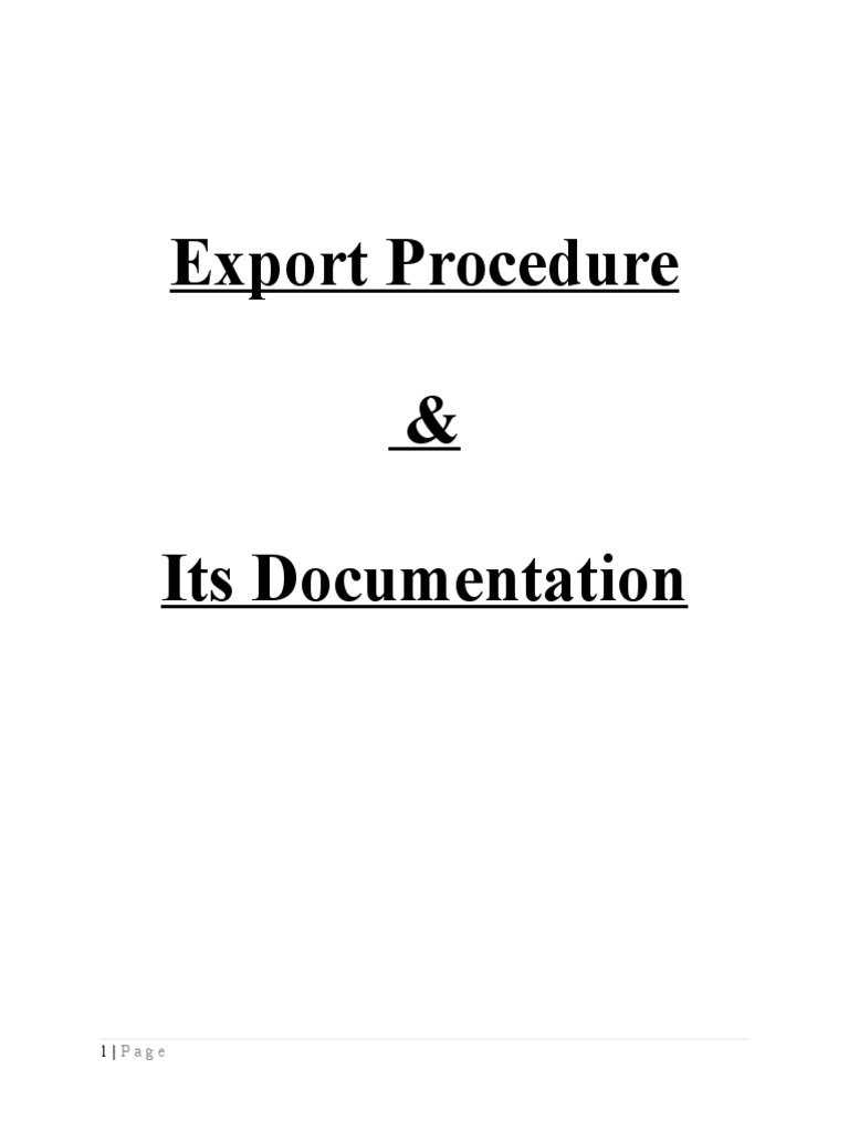 Export Procedure | PDF | Letter Of Credit | Exports