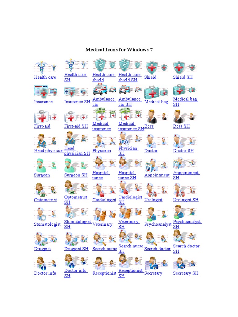 Medical Icons for Windows 7 | PDF | Icon (Computing) | Email
