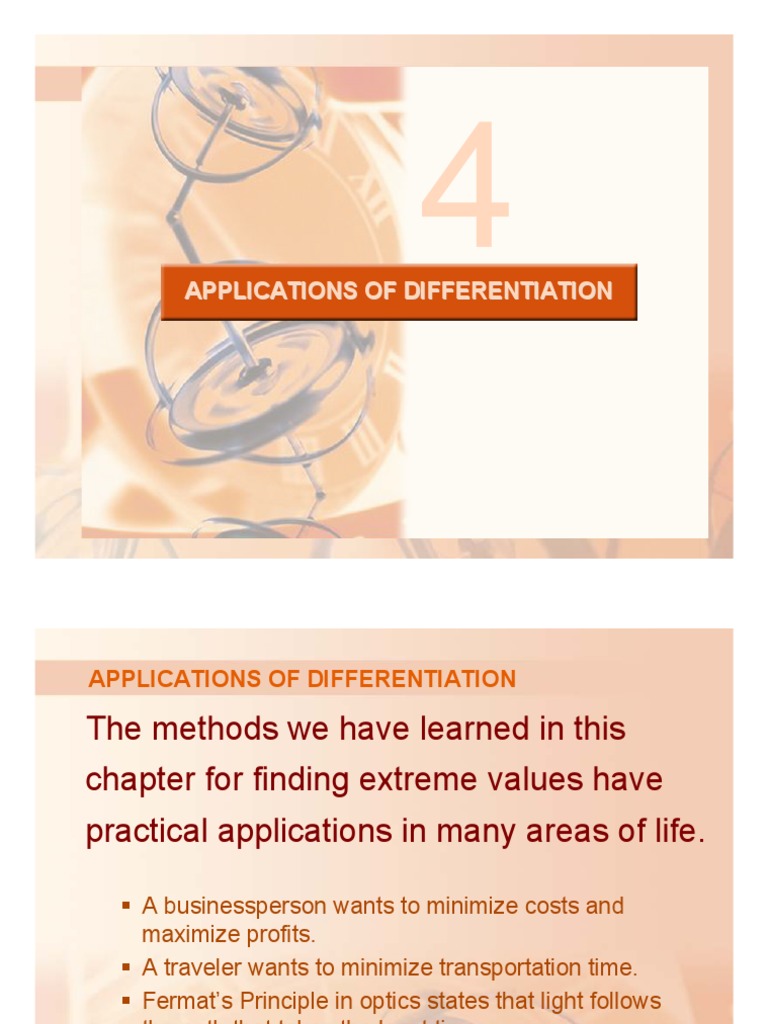 Differentiation Application | PDF | Maxima And Minima | Mathematical ...