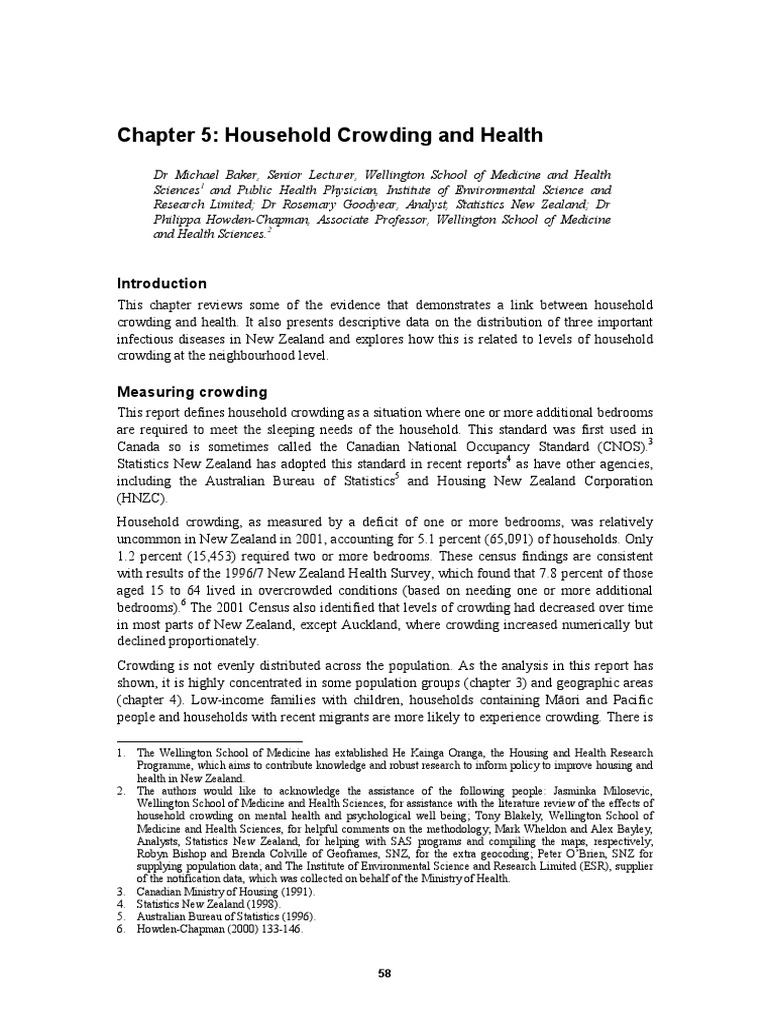 Household Crowding Linked to Health Issues | PDF | Household Income In ...