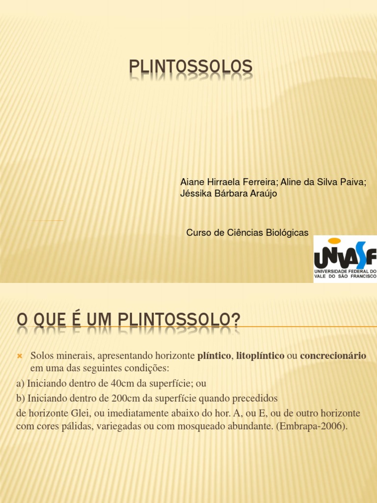 Plintossolos: características e tipos | PDF | Solo | Natureza