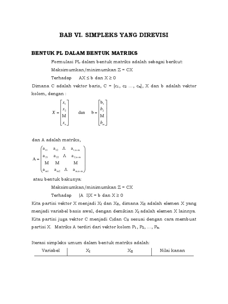 Simpleks Yang Direvisi | PDF