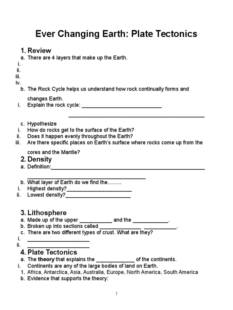Understanding Plate Tectonics and Earth Layers | PDF | Science ...