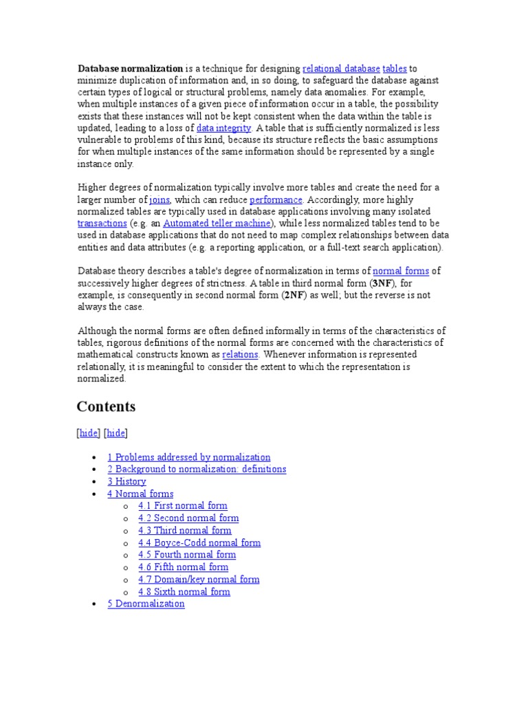 Normalization | PDF | Relational Database | Databases