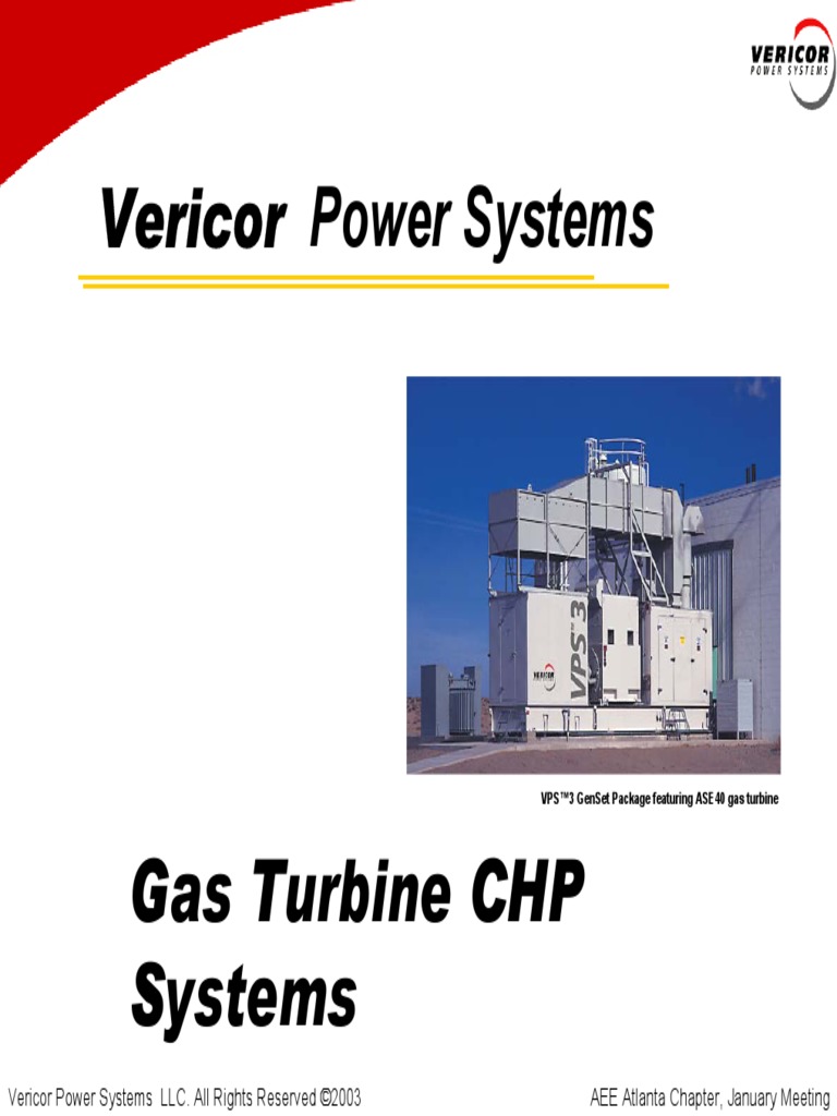 Vericor Power Systems: Gas Turbine CHP Systems | PDF | Cogeneration | Steam