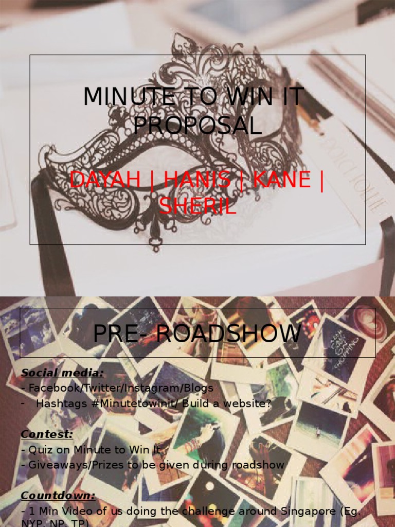 Minute to Win It Roadshow Proposal | PDF