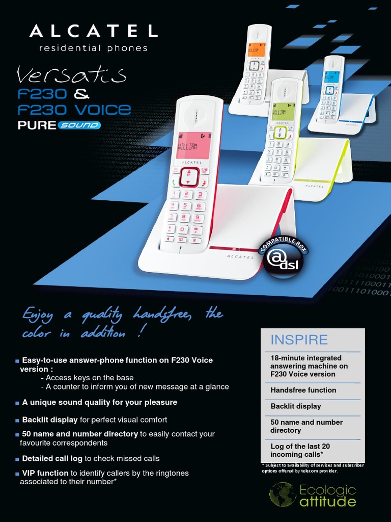 Alcatel Phone Versatis F230 Feature En | Telephony | Electronics